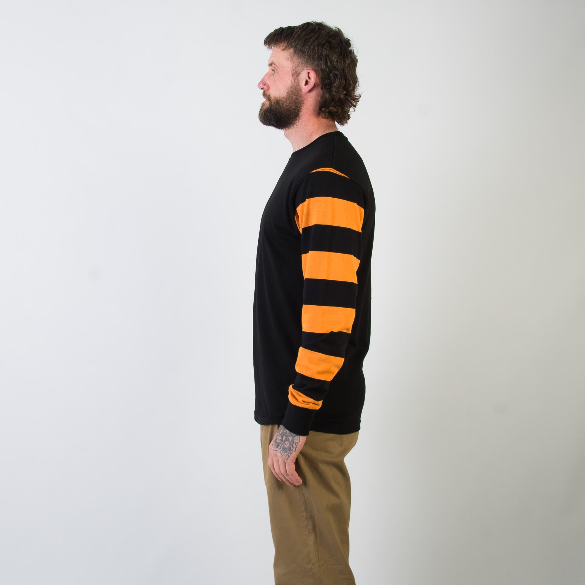 Essential Breakout Long Sleeve T Shirt - Black/Rust | Slackjaw